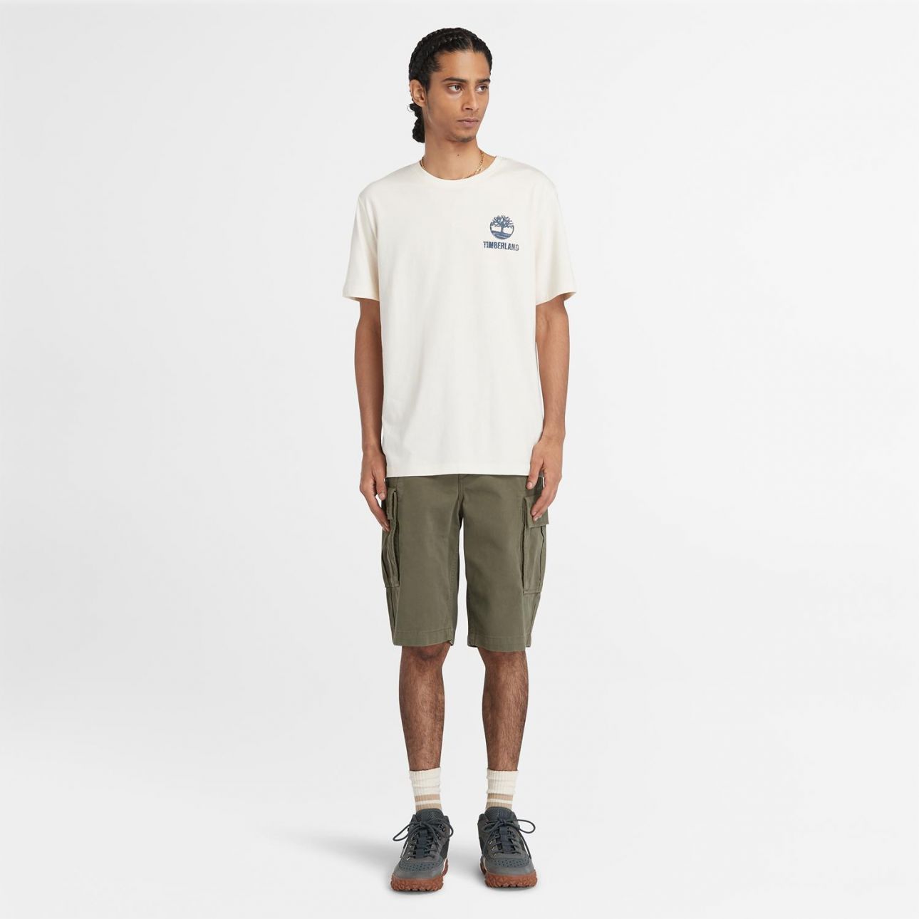 טי שירט עם הדפס Timberland דו צדדי לגברים | Timberland